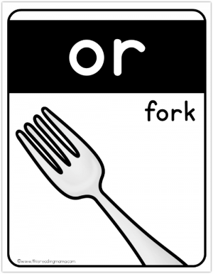 full size phonics cards example with fork - This Reading Mama