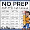 NO PREP Syllable Types Pages - This Reading Mama